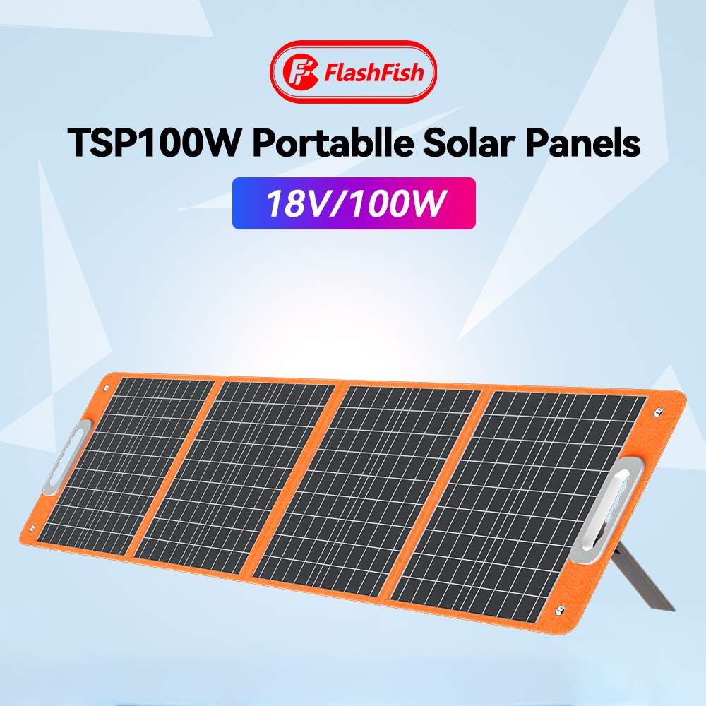 FlashFish TSP100W Foldable Solar Panel 18V Monocrystalline Solar Cells ...