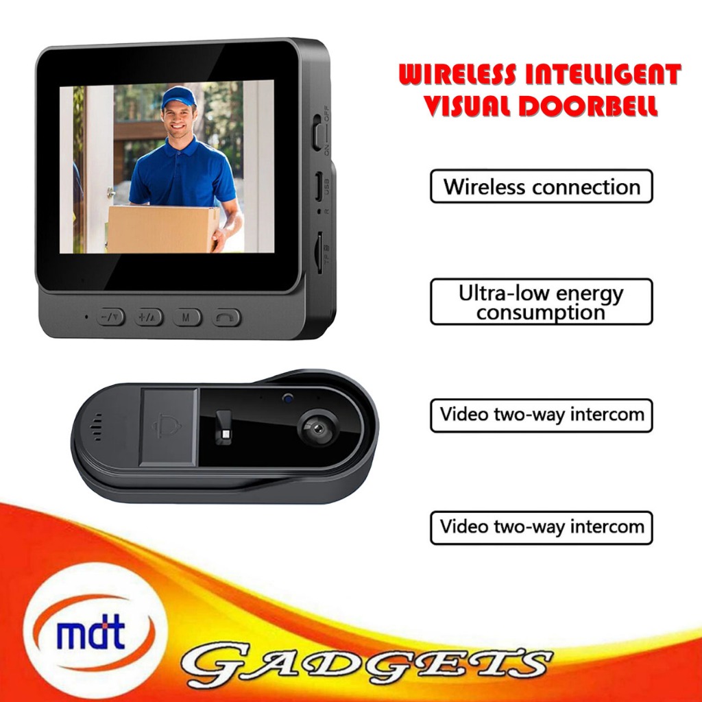 4.3" Smart Visual Wireless Doorbell Remote Home Monitoring Video ...