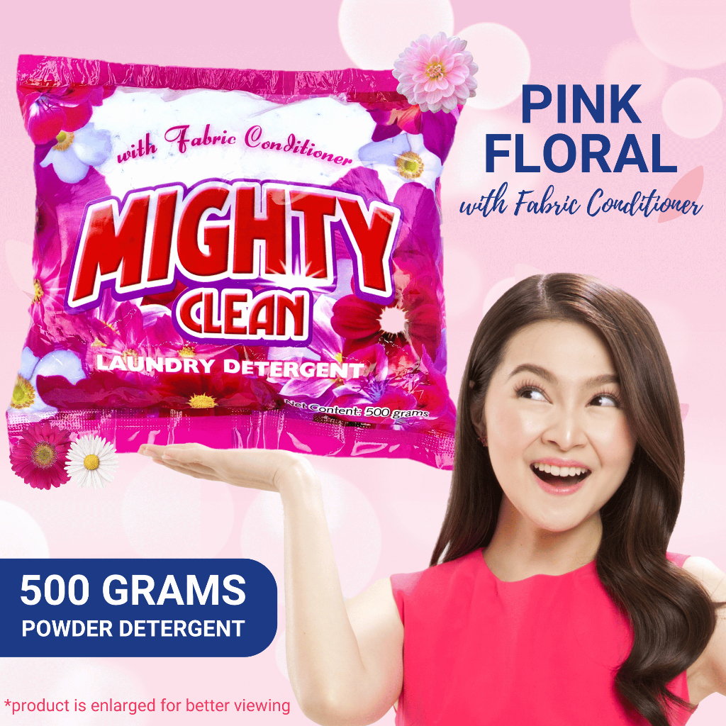 Mighty Clean Detergent Powder Floral Blossom - Powder (Pink) 500 GRAMS ...