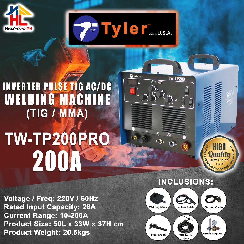 Tyler TW-TP200PRO Inverter Pulse AC/DC Professional Series Welding ...