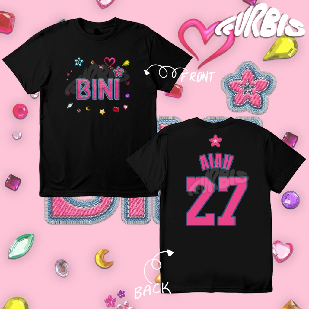 BINI JERSEY Shirt cotton oversized men's women's t-shirt（S-3XL）black ...