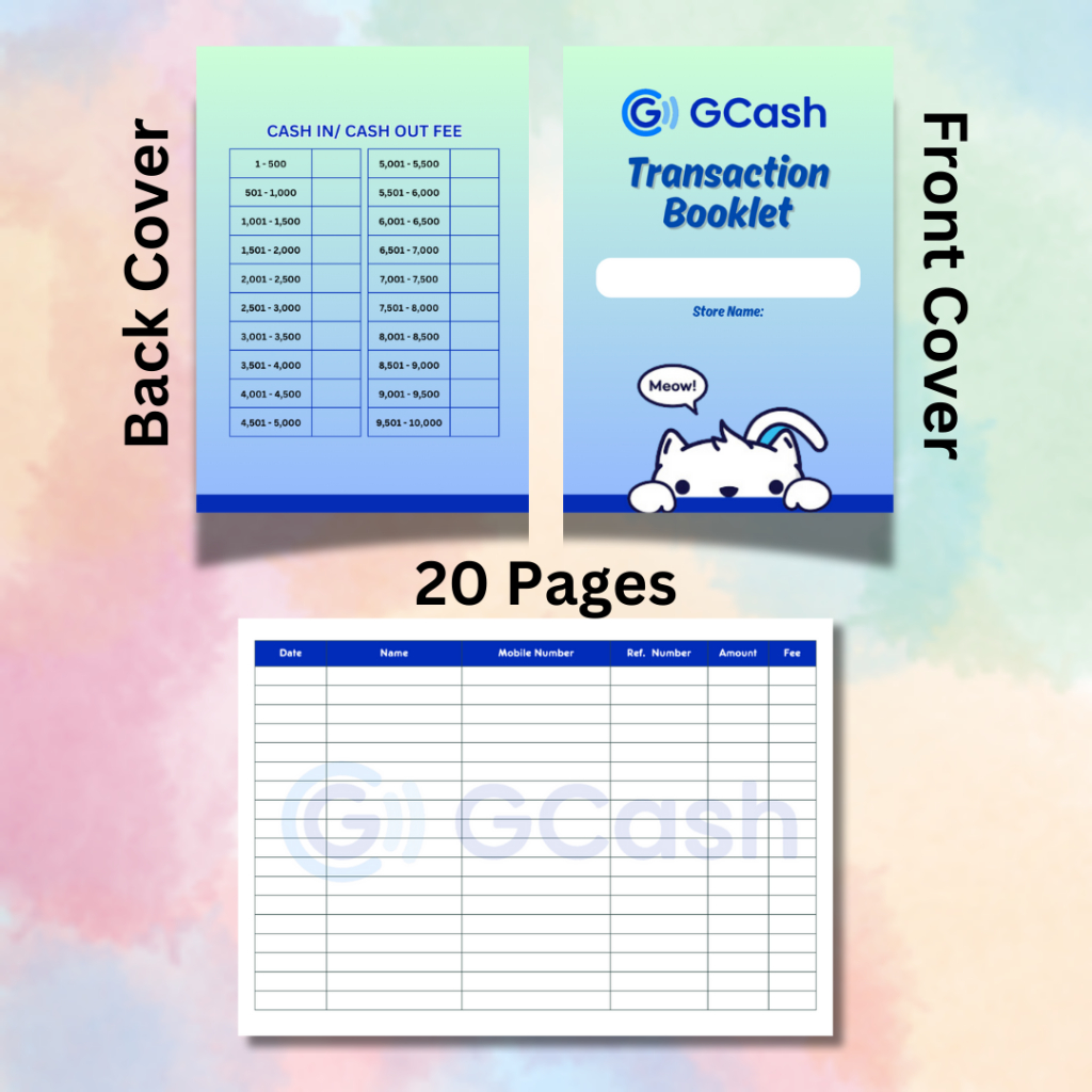 GCASH/PAYMAYA TRANSACTION BOOKLET STAPLE BIND 20 PAGES BACK TO BACK ...