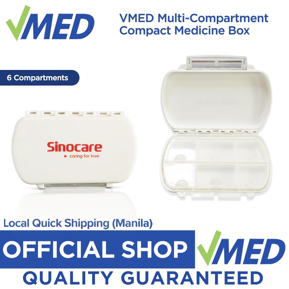 VMED Multi Compartment Compact Medicine Box | Shopee Philippines
