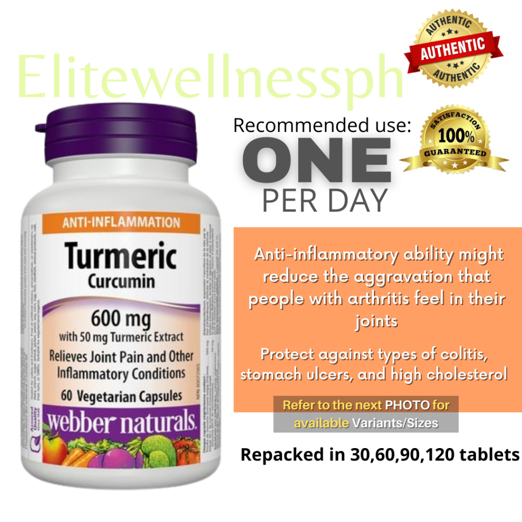 Webber Naturals Turmeric Curcumin 600 mg | Shopee Philippines