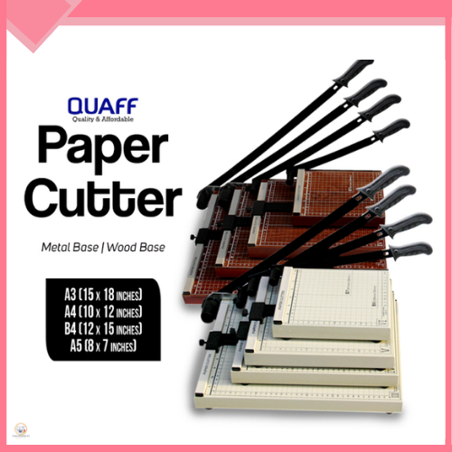 QUAFF Paper Cutter A3 A4 A5 & B4 Size ( Metal Base / Wood Base ...