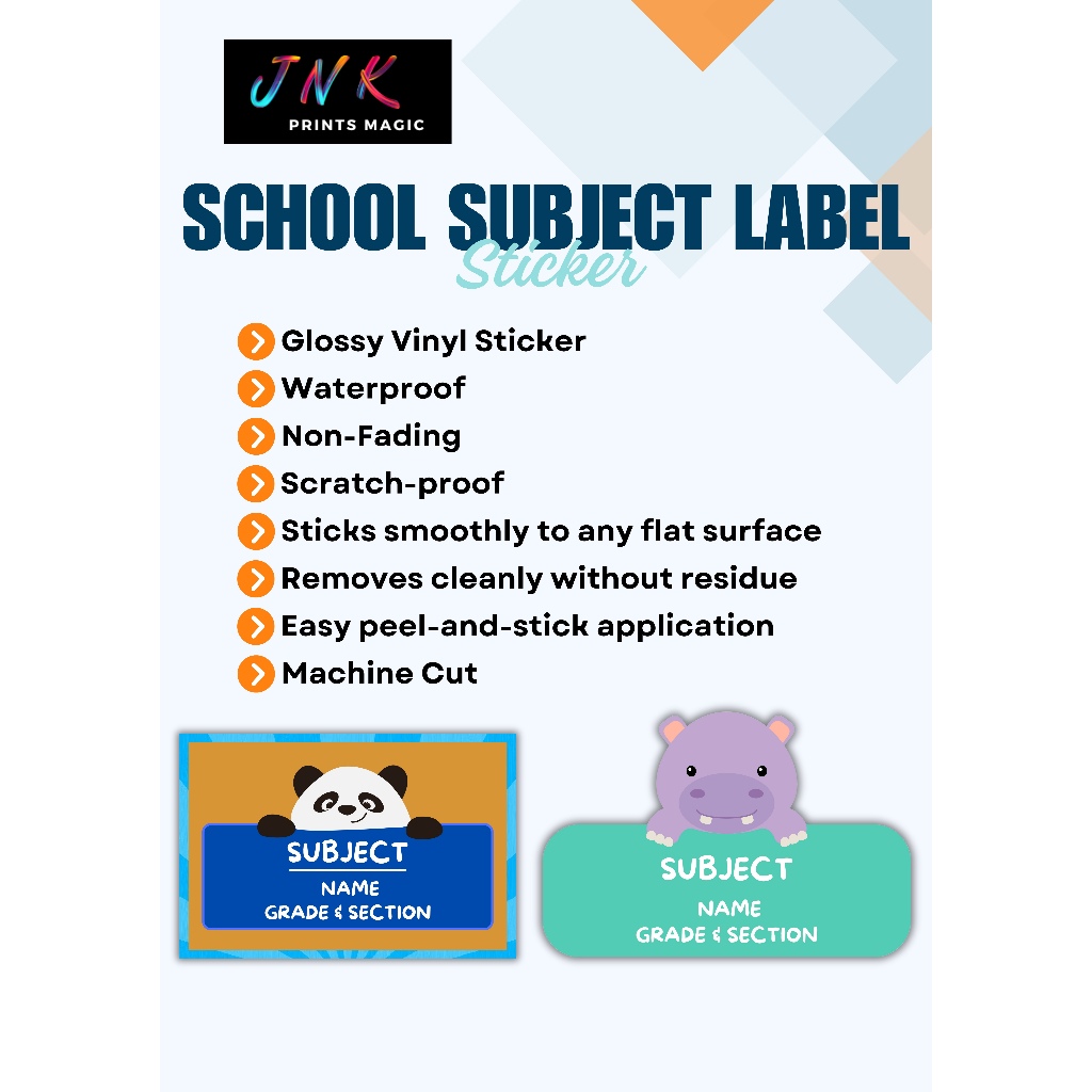 School Subject Label Sticker | Shopee Philippines