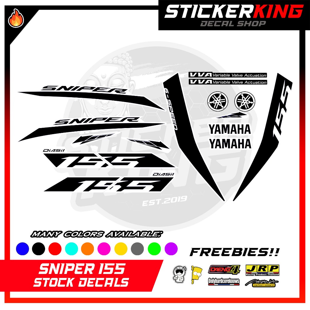 YAMAHA SNIPER 155 VERSION STOCK DECALS WITH FREEBIES (PREMIUM QUALITY ...