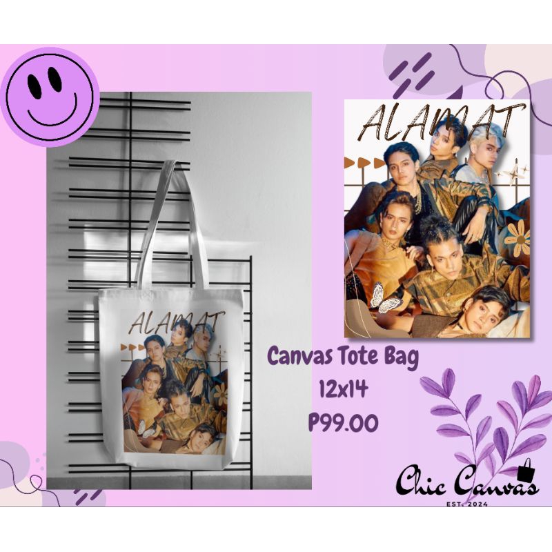 PPOP ALAMAT INSPIRED CANVAS TOTE BAGS | FAN MADE MERCH 12"X14" | Shopee ...