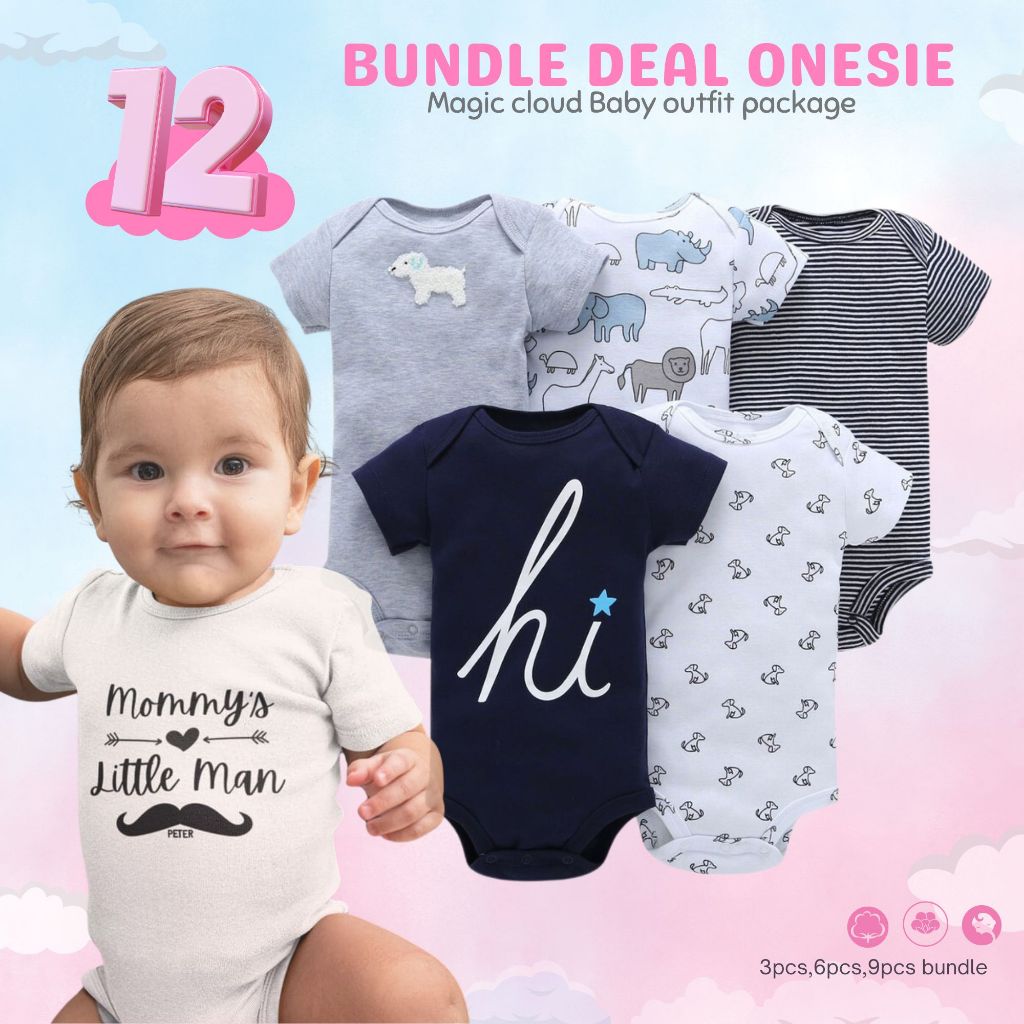 12pcs Baby Onesie Romper Jumper for Baby boy Baby girl Baby clothes ...