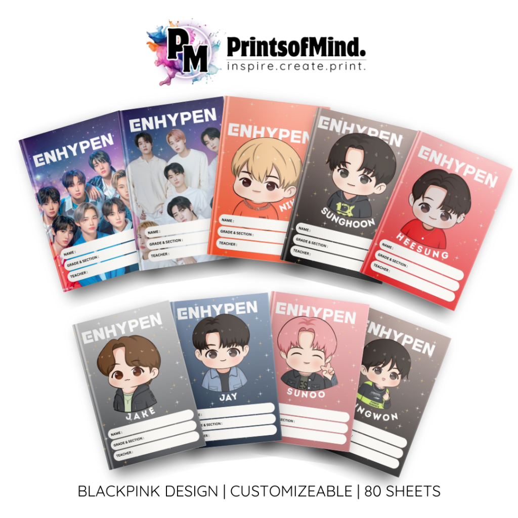 Personalized Notebooks for kids | Enhypen Design | 5pcs per pack 50-60 ...