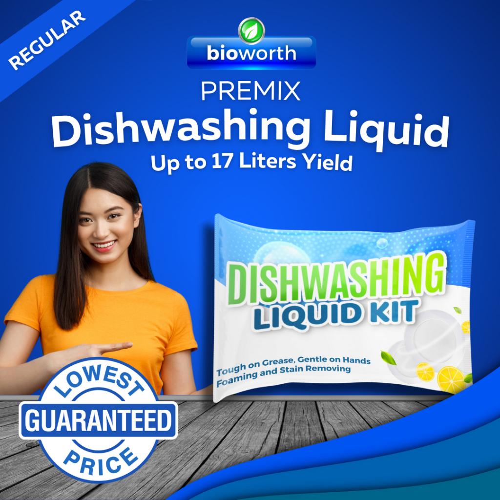 Bioworth Premix Instant Regular Dishwashing Liquid 17 Liters Yield Kit ...