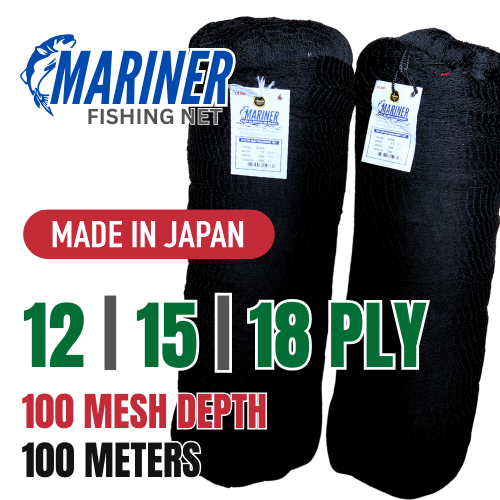 12, 15, 18 PLY / MARINER Japan Multifilament Fishing Net Lambat Black ...