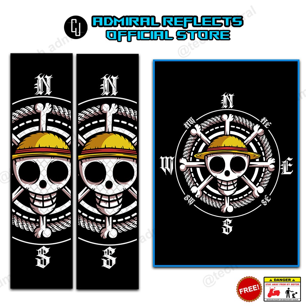 Alloy Top Box Sticker Waterproof One Piece Compass 1 (REFLECTORIZED ...