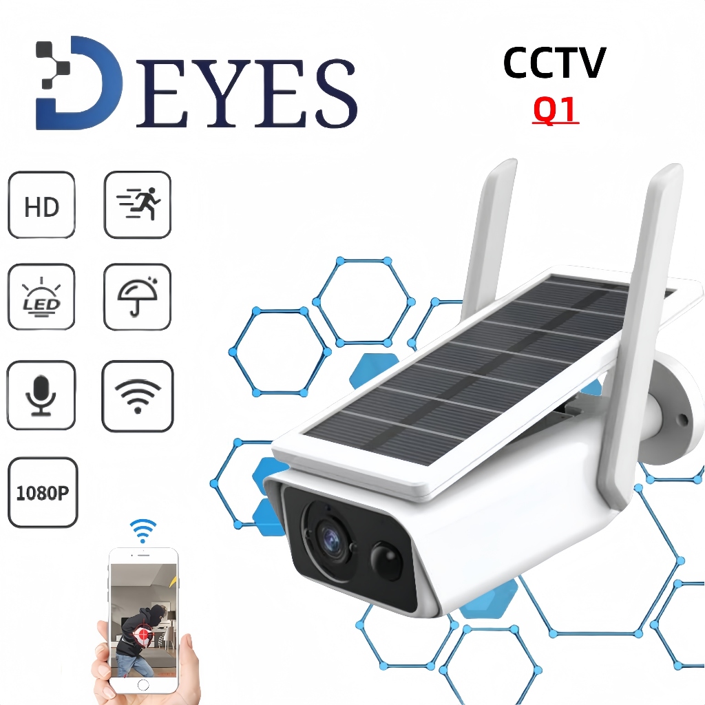 CCTV Camera Q1 Solar Waterproof IP65 WiFi Outdoor Tilt Home CCTV ...