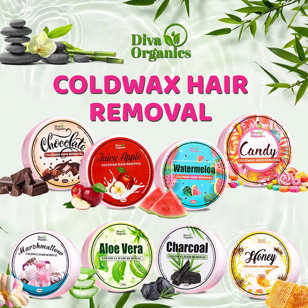 Diva Organics Sugar Wax Hair Removal Brazillian Underarm, Legs Cold Wax ...