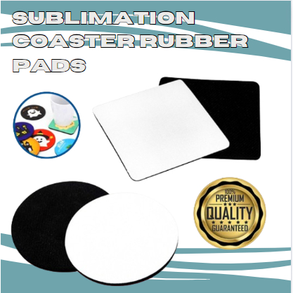 (5pcs) Rubber Coaster Pad 10x10cm Circle or Square Sublimation ...