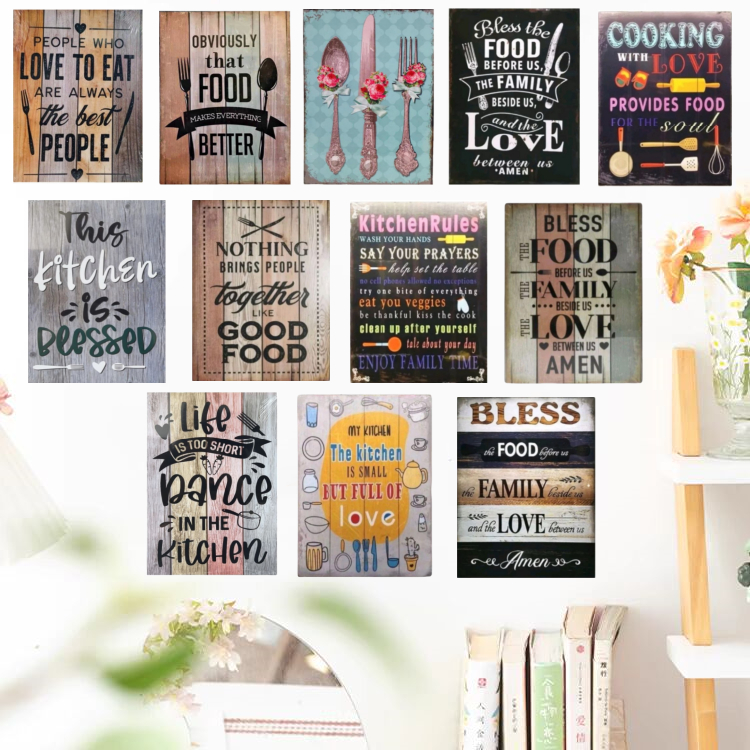 Vintage Kitchen Rules Wooden Wall Decor Design 26*37cm #1315 | Shopee ...