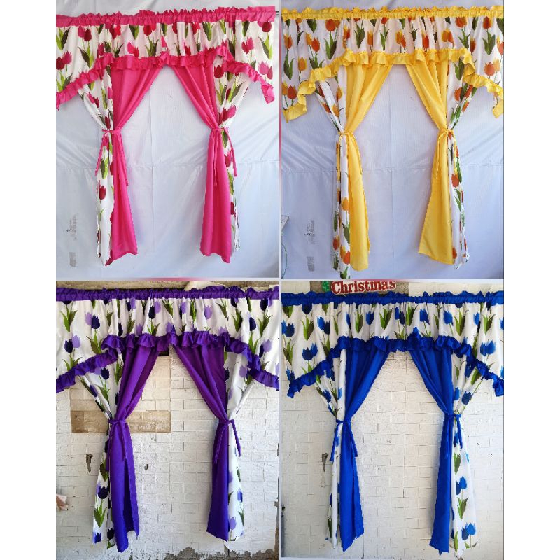 KURTITAS- Double Panel Window Curtain(112by70 inches) Geena fabric ...