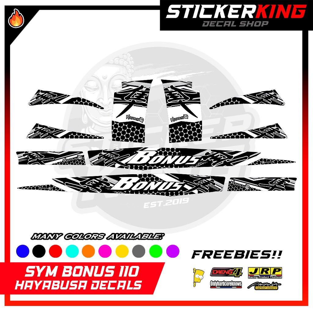 SYM BONUS 110 HAYABUSA DECALS WITH FREEBIES | Shopee Philippines