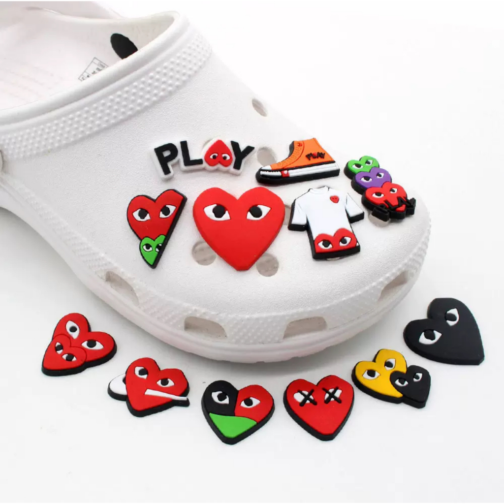 CDG design pin Button Decoration PLAY sandals Slipper Accessories ...