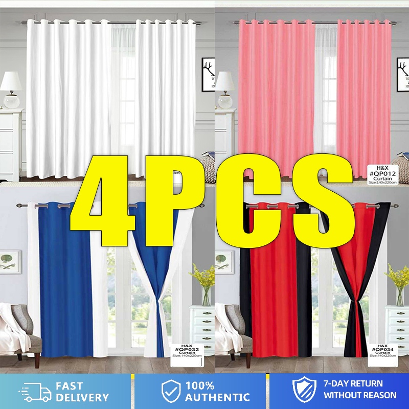 4PCS Blackout Curtain For Bedroom 140*220cm Cortain Window Home Sale ...