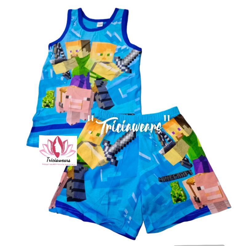 Minecraft Character Terno Sando+Short For Kids | Shopee Philippines