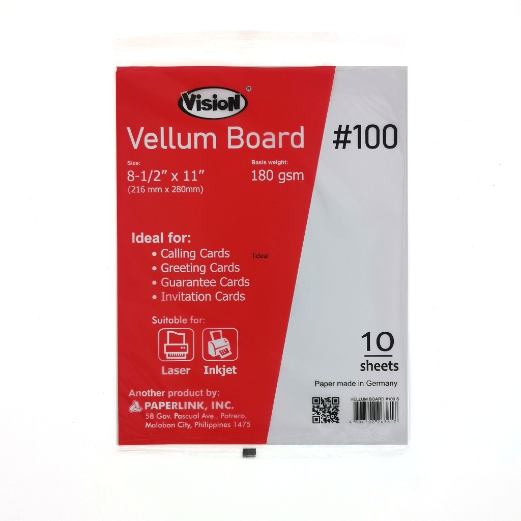 [Vision] Vellum Board Paper #100 [10 Sheets] 180gsm 2size | Shopee ...