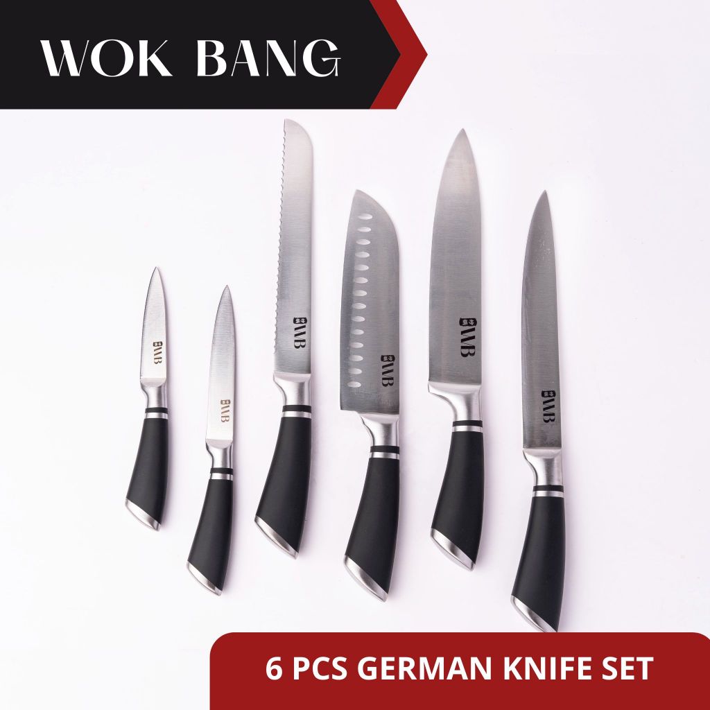 Wok Bang 6pcs German Stainless Steel Kitchen Knife Set | Shopee Philippines
