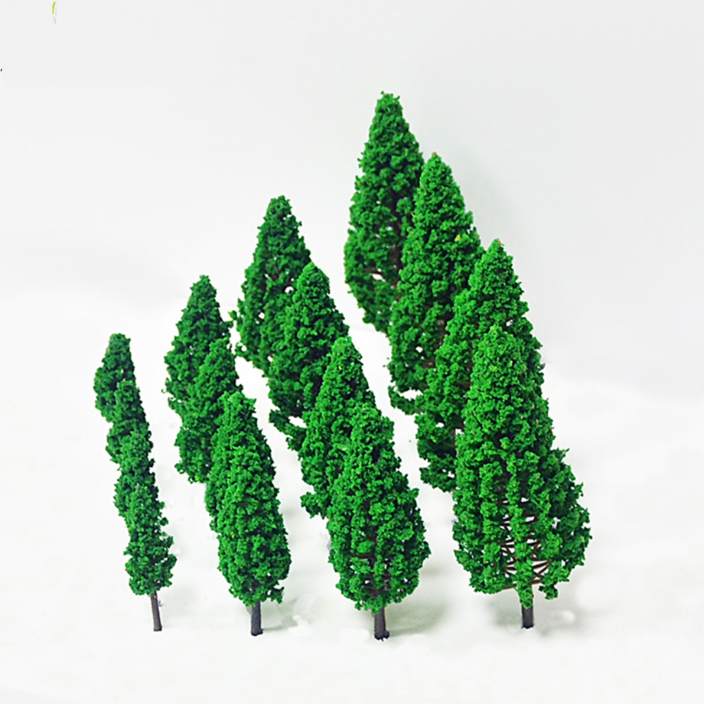 DIY Micro Landscape Trees Model Pine Trees Green Plastic Model ...