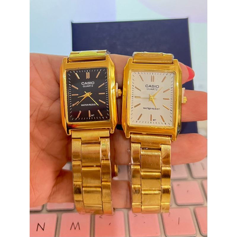 ATW square Casio stainless formal casio water resist with box(paper bag ...