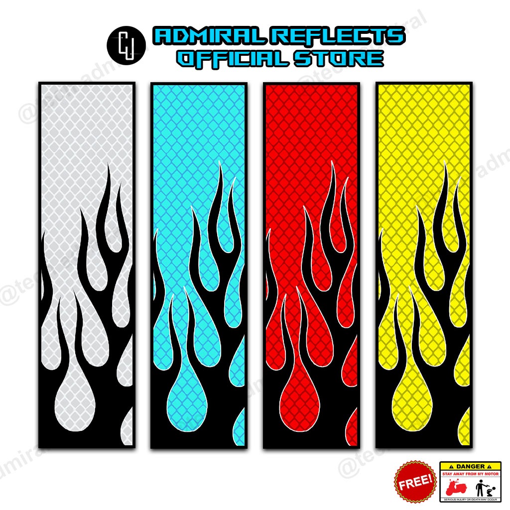 Alloy Top Box Sticker Waterproof Flame (REFLECTORIZED) | Shopee Philippines