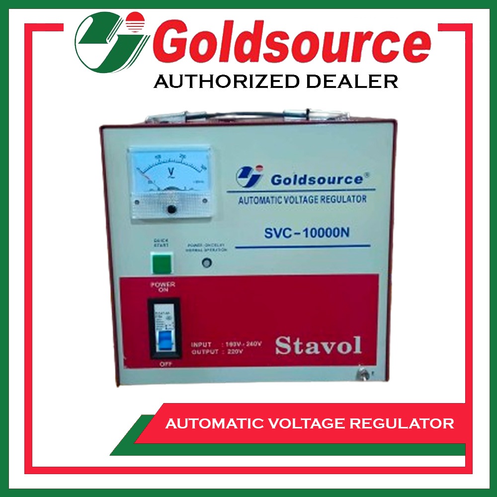 Goldsource Automatic Voltage Regulator 10,000 watts AVR with Time Delay (SVC-10KN) | Shopee ...