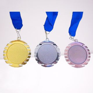 6.5CM BLUE COLOR LACE GOLD BLANK MEDAL BIG SET OF 2pc-GOLD 1pc-BRONZE ...