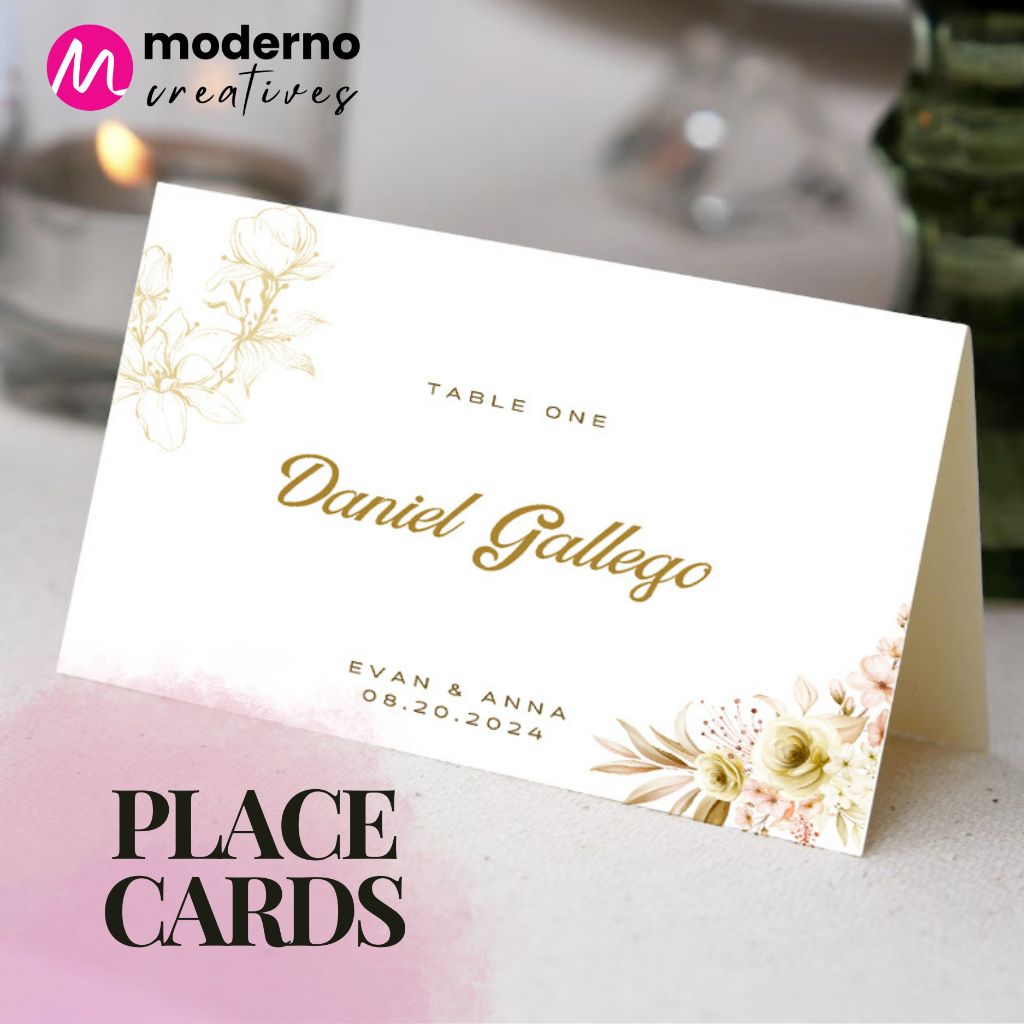Wedding Place Card Table Guest Name with Templates Card Print • Moderno ...