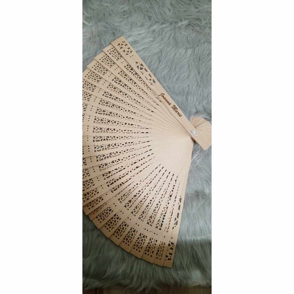 Personalized Bamboo Fan Laser Engraved | Shopee Philippines
