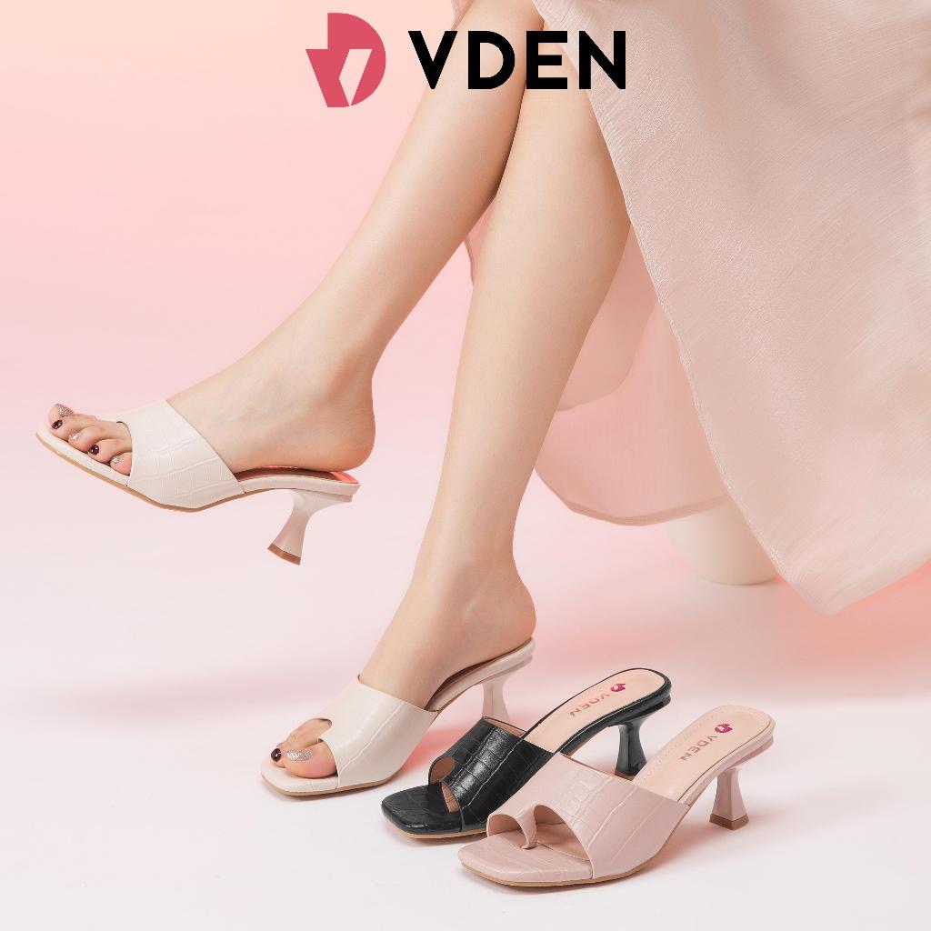 VDEN Slip-on Toe-ring Mid Heel Sandals 2.5INCH/6.5CM Thong High Heel ...