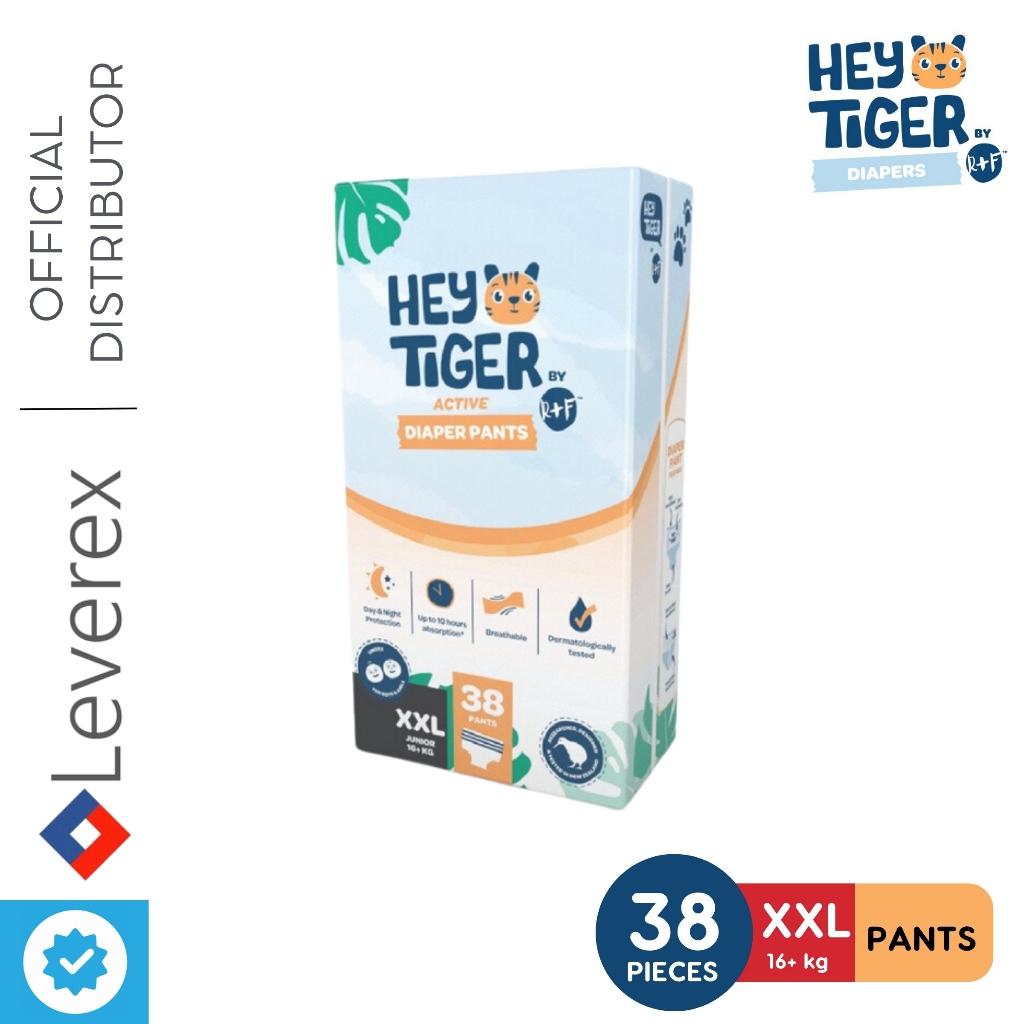 [CLEARANCE] Hey Tiger | Diaper Pants | XXL | Jumbo Pack (38pcs) | Shopee Philippines