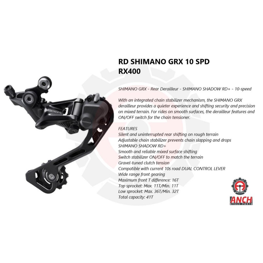 RD GRX Shimano Rx810 Rx812 Rx400 11 spd GRAVEL SPEED 10 42T 34T roller ...