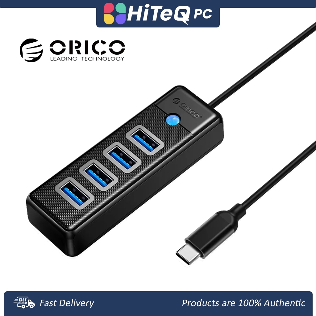 HiteqPC | Orico 4-Port USB 3.0 HUB | USB Type-C Input (Black) | Shopee ...