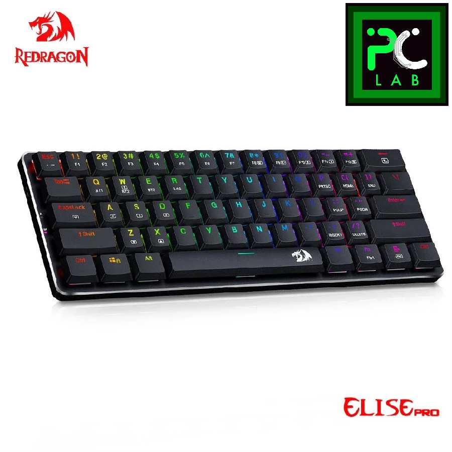 Redragon K615P-KBS Elise Pro 61-keys Black Wireless Gaming Mechanical ...