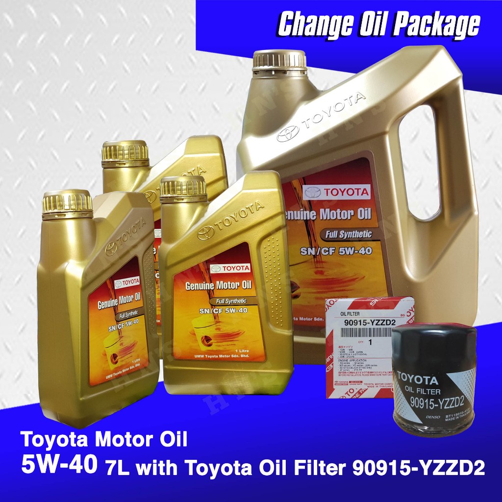Toyota Genuine Motor Oil Full Synthetic 5W-40 Oil Change Bundle For ...