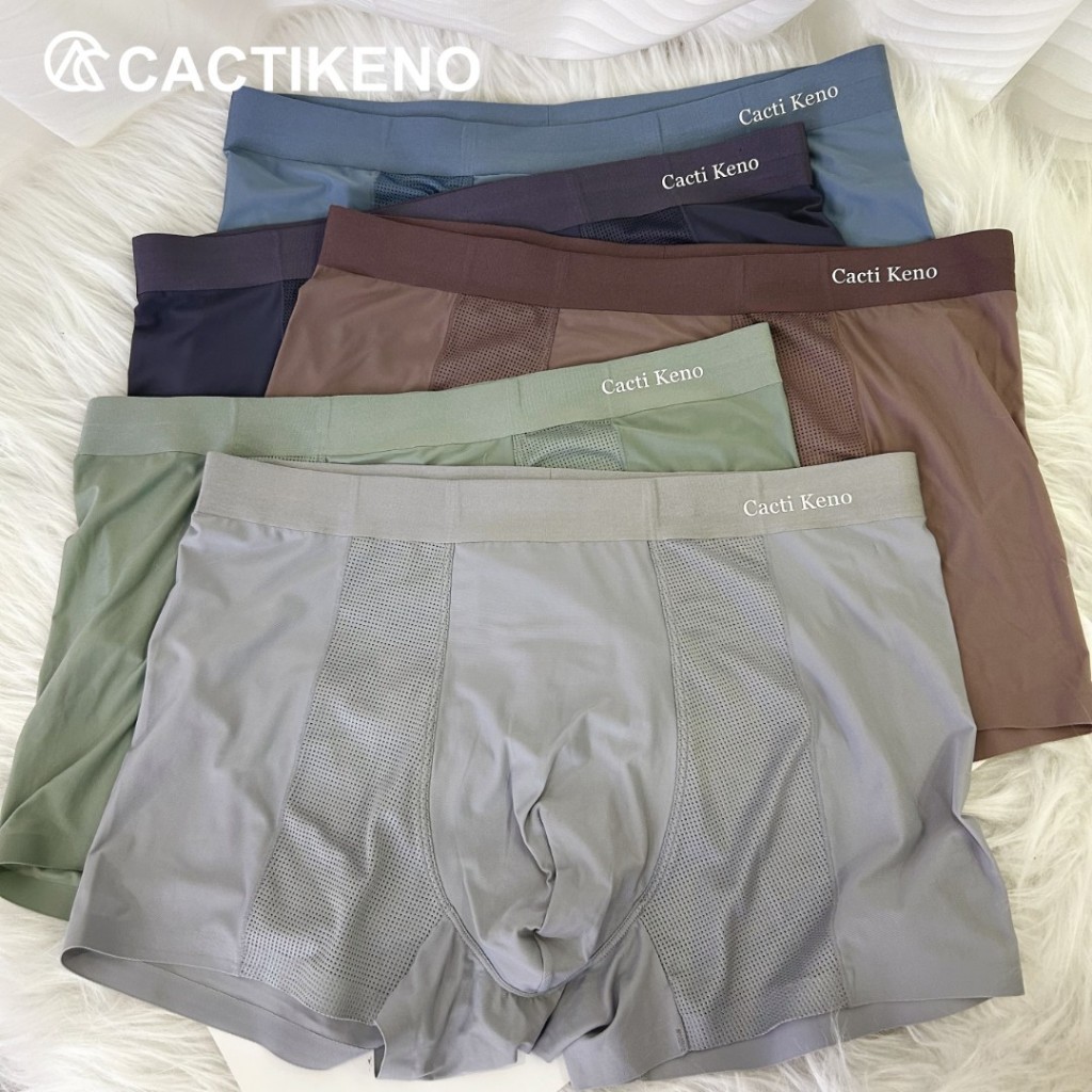Cacti Keno Ice Silk Boxer Brief for Men Mesh Ice Silk Boxer Brief ...