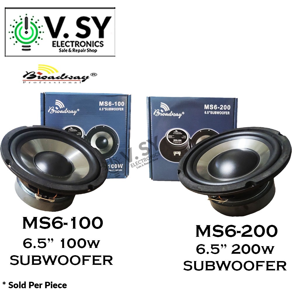 Original Broadway MS6-100 / MS6-200 100/200 Watts 6.5" Subwoofer ...