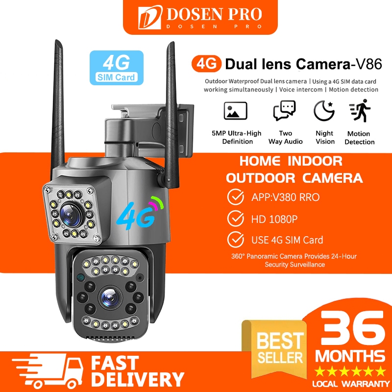 V380 CCTV Camera Wi-Fi Connect To Cellphone 1080p indoor and outdoor 4G ...