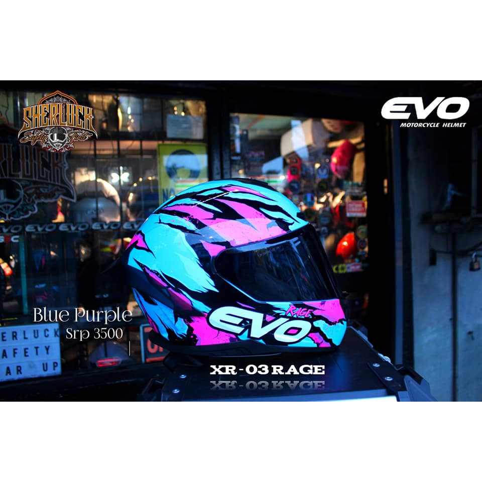 EVO Xr-03 Rage Full Face Single Visor Helmet With Free Clear Lens ...