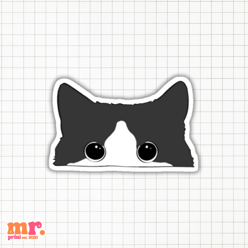 TUXEDO CAT PEEKER STICKER | PET PEEKER | WATERPROOF STICKERS | Shopee ...
