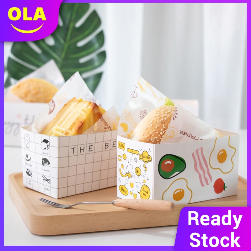 50pcs Sandwich Packaging Box Toast Bread Packaging Box Burger Egg Drop ...