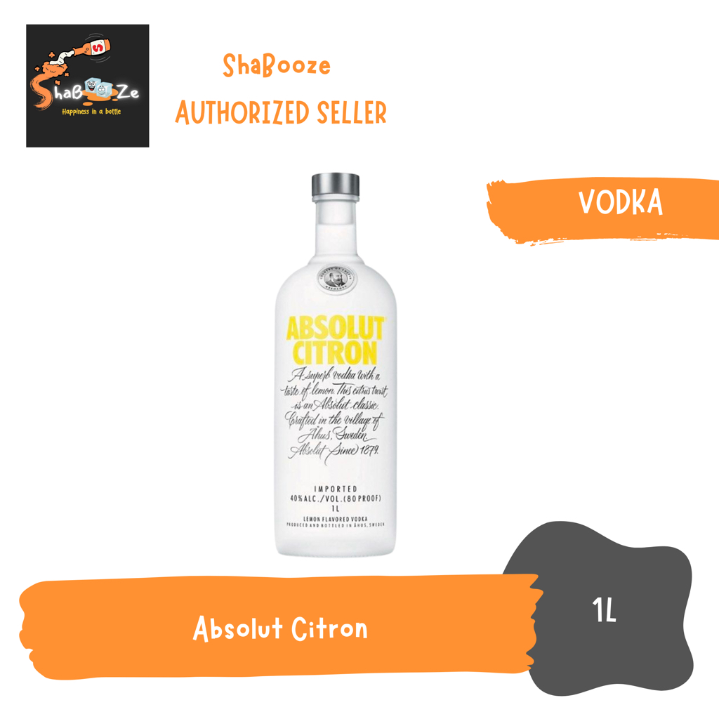 Absolut Citron Vodka 1L | Shopee Philippines