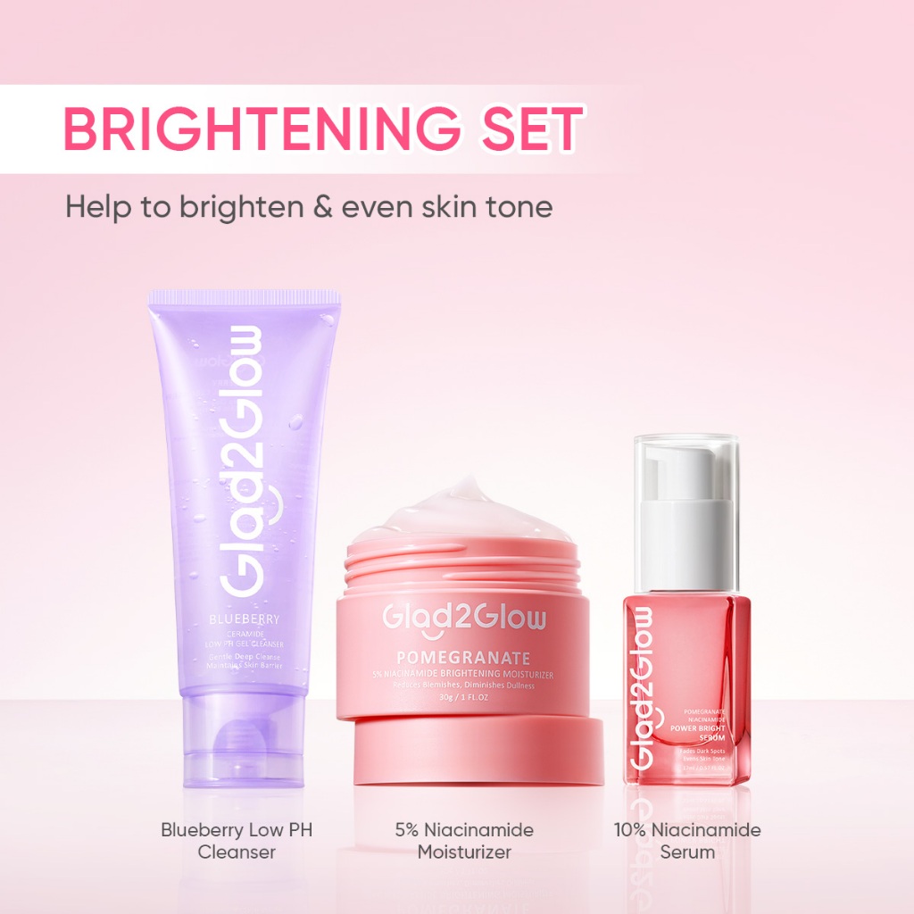 [TOP] 3PCS Glad2Glow Skincare Set With Niacinamide Serum Aha Bha Pha ...