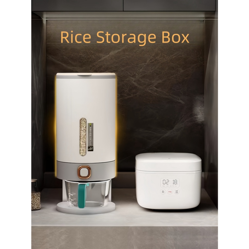 rice dispenser 10kg Big Size Rice Dispenser Storage Automatic Graduated ...